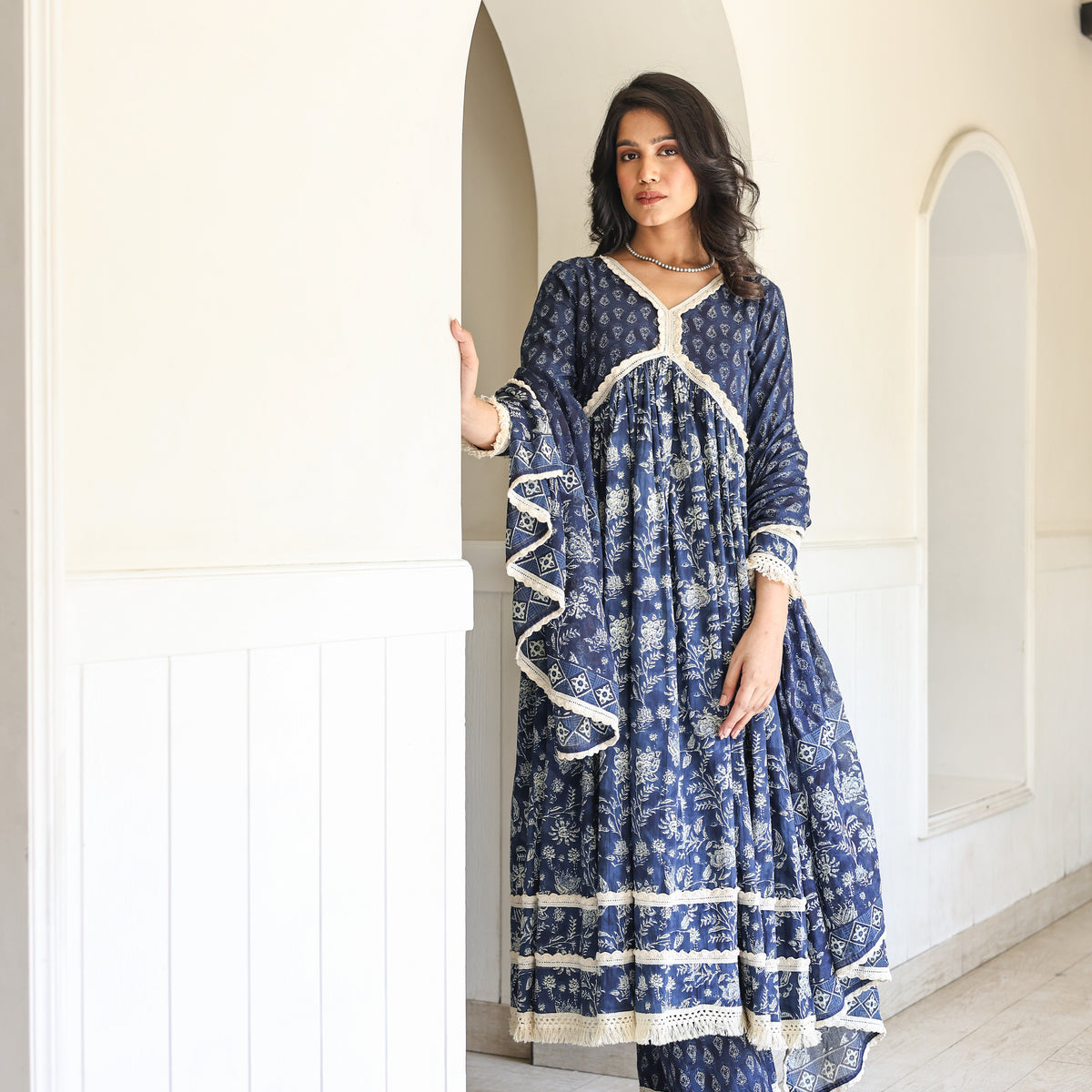 Indigo Anarkali Suit Set – rivaajclothing