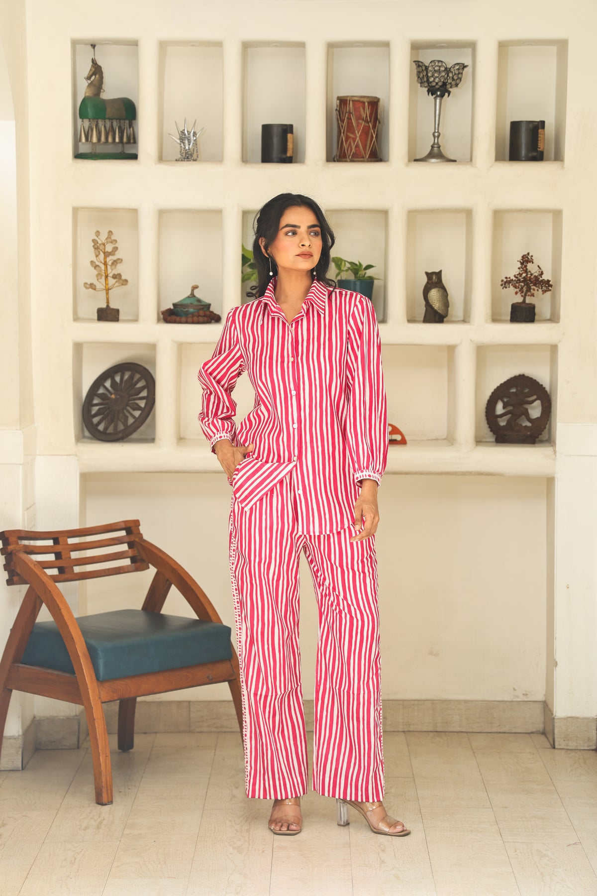 Pink Strips Co Ord Set Rivaajclothing