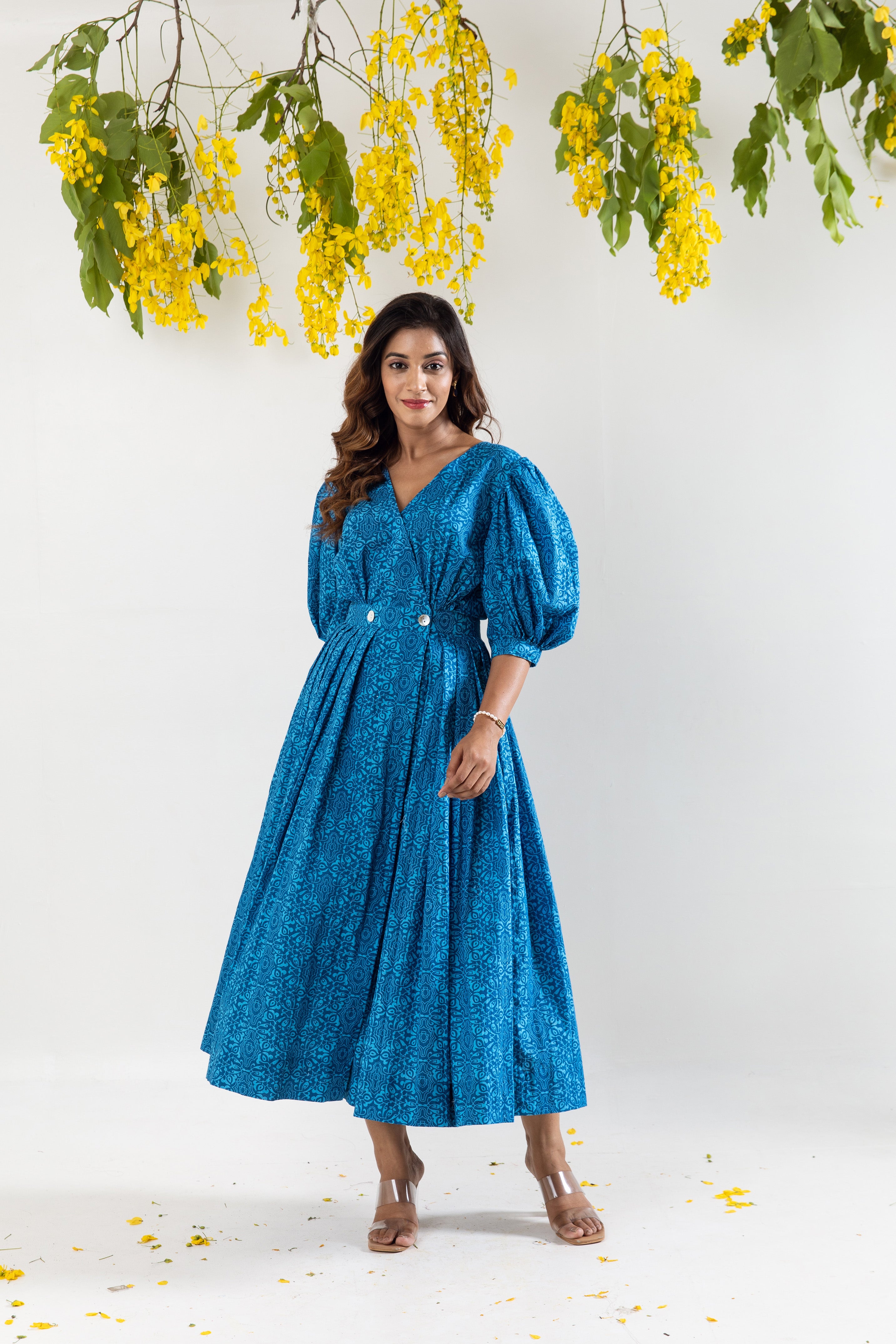 Basic Blue Wrap dress – rivaajclothing